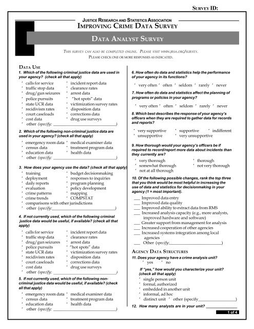 DRAFT SURVEY - DATA ANALYSIS
