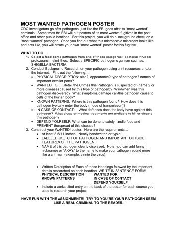 Pathogen Wanted Poster Research Project
