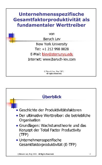 Baruch Lev - Juergen Daum