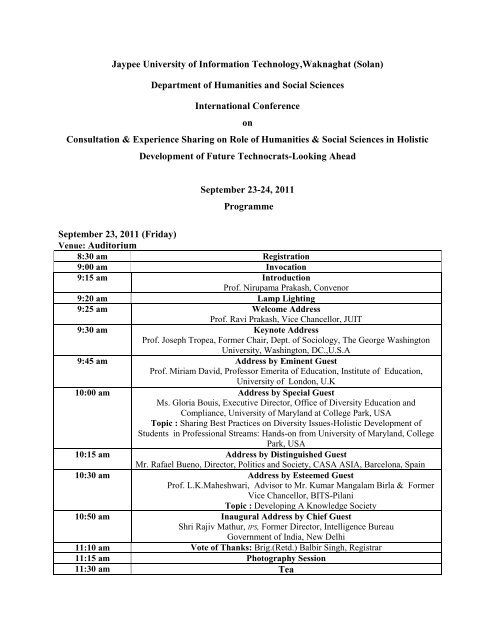 Jaypee University of Information Technology,Waknaghat ... - JUIT