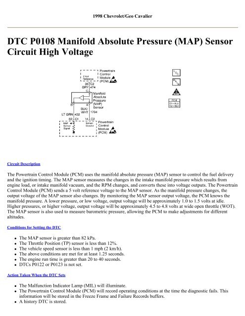 DTC P0108 Manifold Absolute Pressure (MAP) Sensor ... - JustAnswer