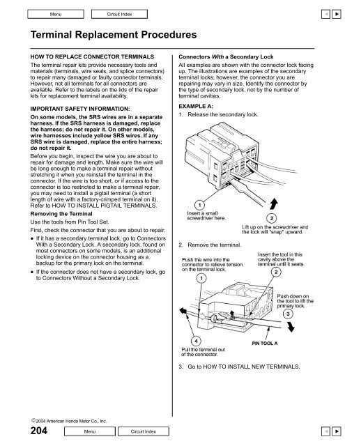 204 Terminal Replacement Procedures - JustAnswer