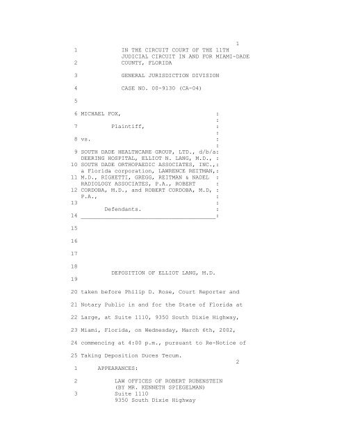 1 in the circuit court of the 11th judicial circuit - American ...