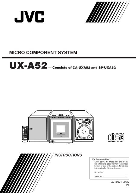 micro component system ux-a52 - JVC New Zealand