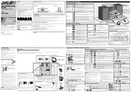 MICRO COMPONENT SYSTEM UX-G38 - JVC