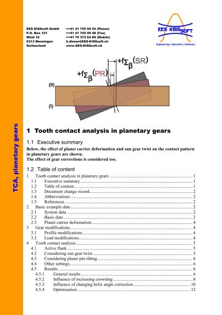 1 Tooth contact analysis in planetary gears T C A , p la n e ta ry g e a rs