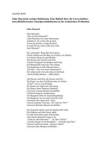 Theodor Fontane 1819 - 1898 John Maynard John Maynard! Wer ist ...