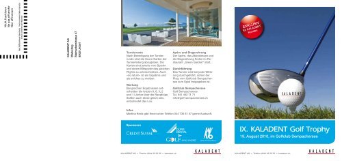 IX. KALADENT Golf Trophy - KALADENT AG