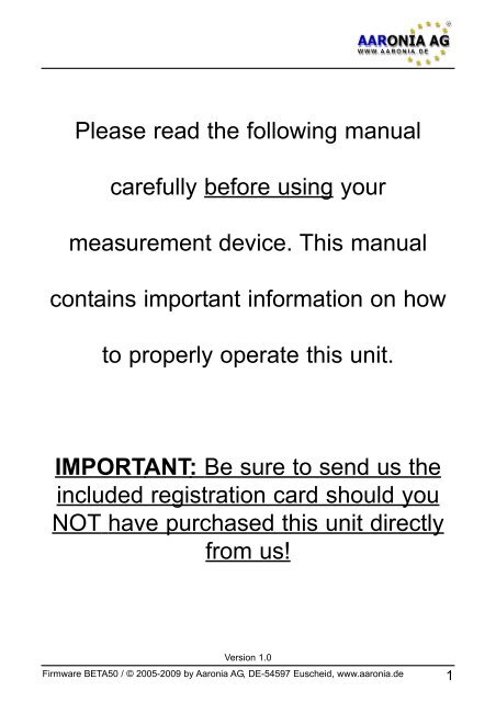 Please read the following manual carefully before using your ...