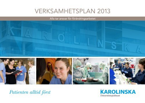 VERKSAMHETSPLAN 2013 - Karolinska Sjukhuset