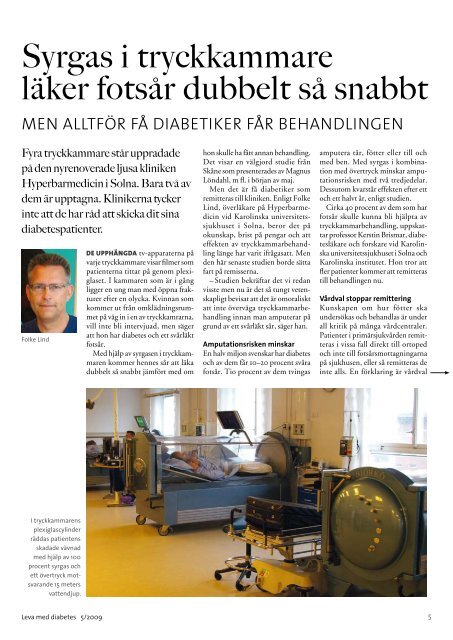 Syrgas i tryckkammare läker fotsår dubbelt så snabbt - Karolinska ...