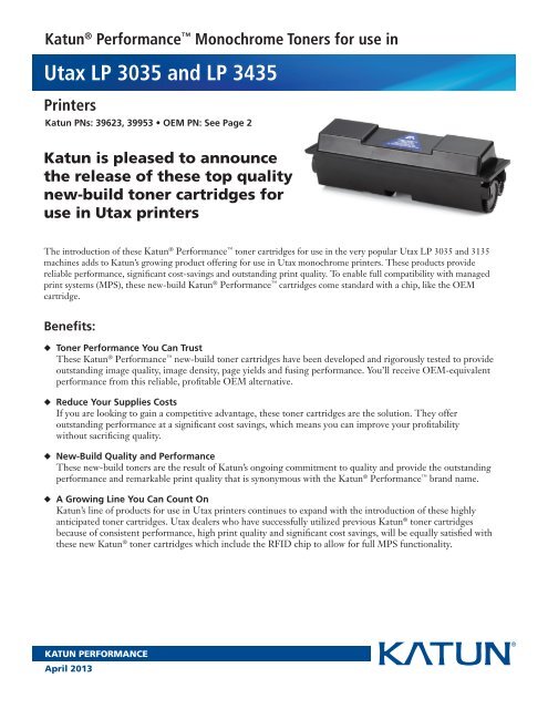 Utax LP 3035 and LP 3435 - Katun