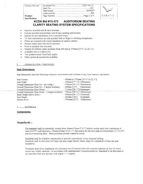 Specifications - KCDA