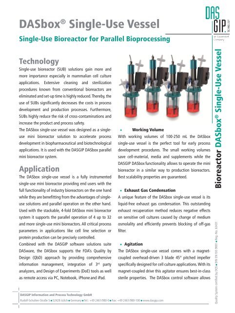 Dasbox® Single-Use Vessel - DASGIP