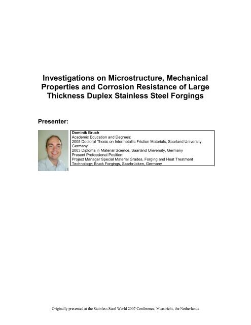 Investigations on Microstructure, Mechanical Properties and ...