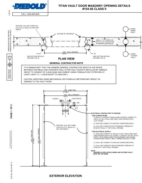 #154-48 CLASS II TITAN VAULT DOOR MASONRY ... - Diebold