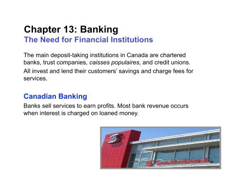 Chapter 13: Banking - KCSS home