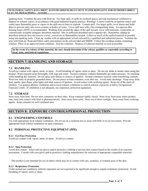 3M MATERIAL SAFETY DATA S