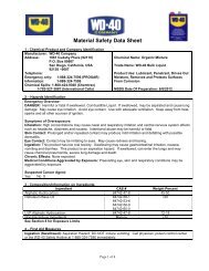 Material Safety Data Sheet (MSDS) - WD-40 Company