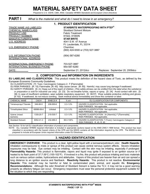 81922_MSDS_EN_Waterproofing-PTEF - Star brite