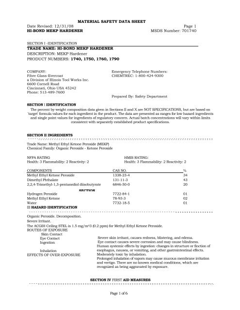 MSDS - Kellogg Marine Supply