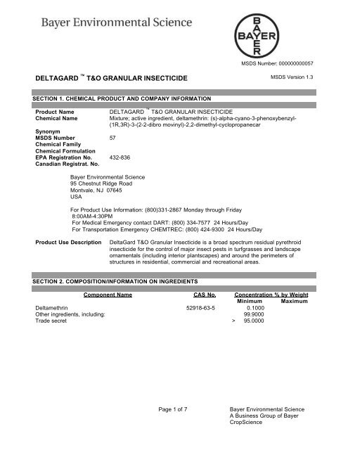 DELTAGARD ™ T&O GRANULAR INSECTICIDE