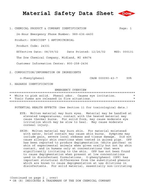 Material Safety Data Sheet - KellySolutions.com