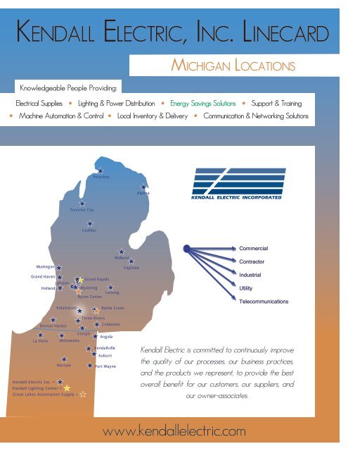 Kendall Electric Linecard - Michigan - Kendall Electric Inc