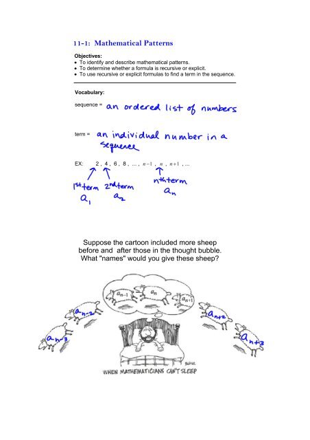 Notes 11.1 Mathematical Patterns