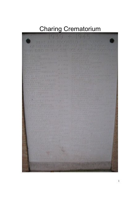 CHARING CREMATORIUM - Kent Fallen