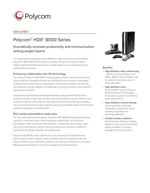 Polycom HDX 8000 Data Sheet