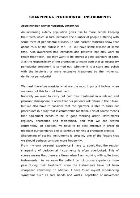SHARPENING PERIODONTAL INSTRUMENTS - Kerr
