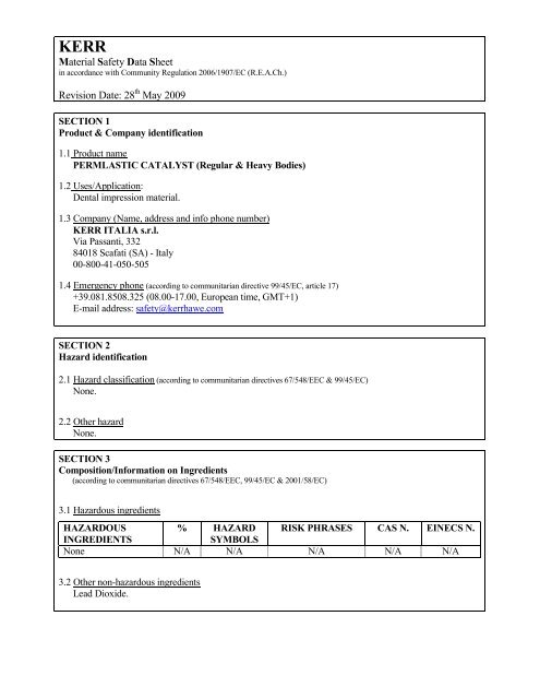 MSDS_Permlastic Catalyst (Regular & Heavy Bodies) - Kerr