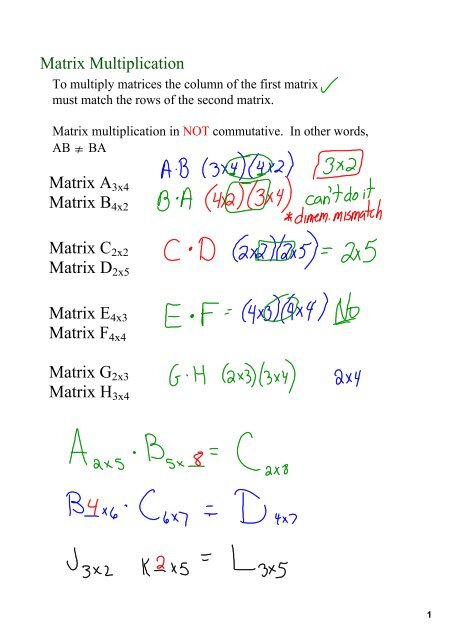 Matrix A3x4 Matrix B4x2 Matrix C2x2 Matrix D2x5 Matrix E4x3 Matrix ...