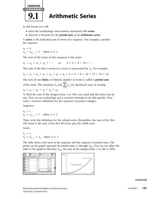 Sum Of Arithmetic Sequence