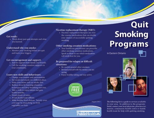 Quit smoking Programs - KFL&A Public Health