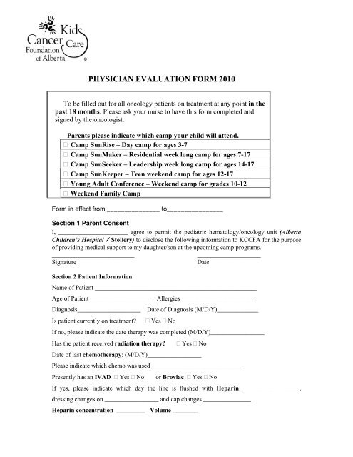 Camp Nurse Forms