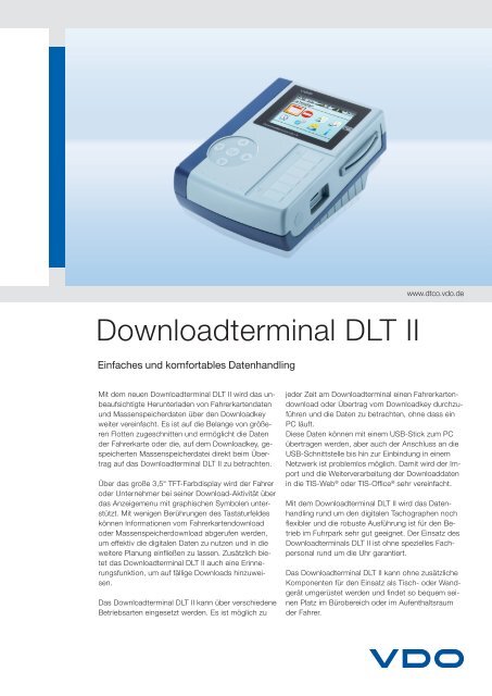 Downloadterminal DLT II - VDO