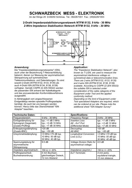 SCHWARZBECK MESS - ELEKTRONIK