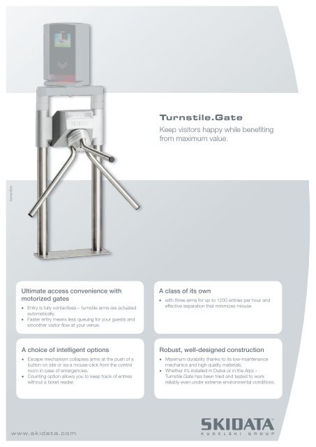 Turnstile.gate: Download data sheet - Skidata AG