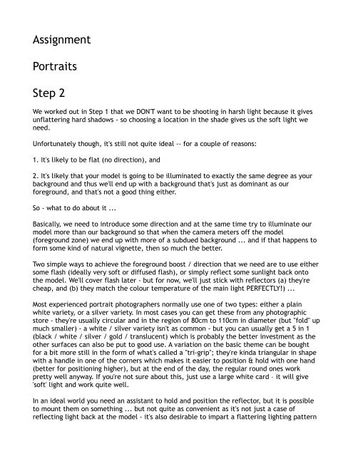 Assignment - Portraits - Step 2.pdf - Kingston Photographic Club