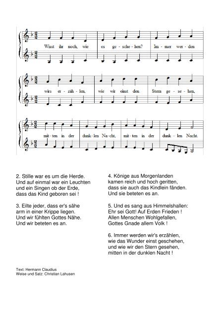 Wisst ihr noch, wie es geschehen Wisst ihr noch, wie es geschehen