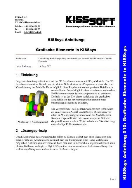 KISSsys Anleitung 010: Grafische Elemente in KISSsys - KISSsoft AG