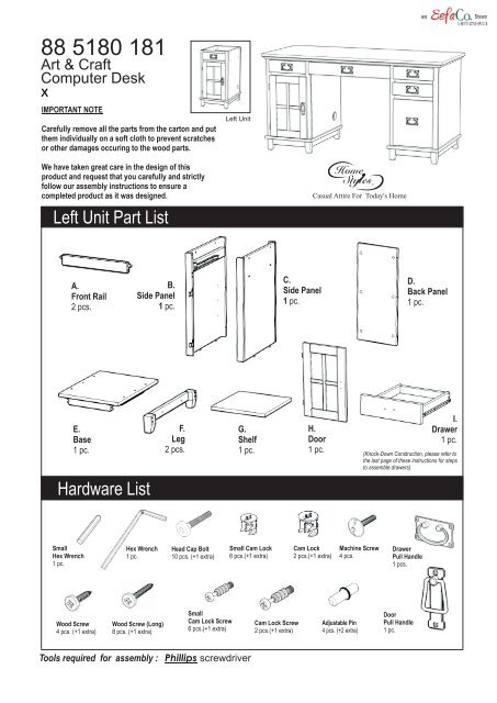 Assembly Instructions (PDF) - Kitchen Source Assembly Instructions (PDF) - Kitchen Source
