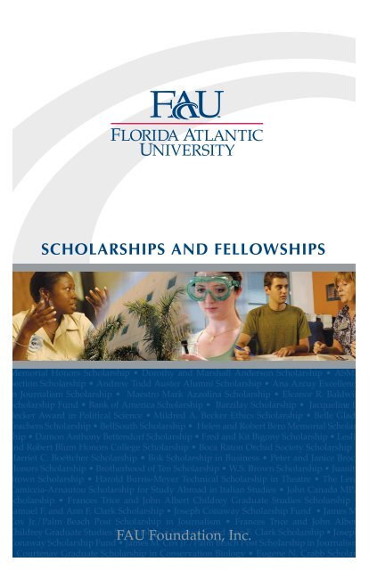 04650 Foundation Scholarship booklet - Florida Atlantic University