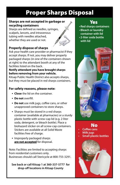 Proper Sharps Disposal - Kitsap County Government