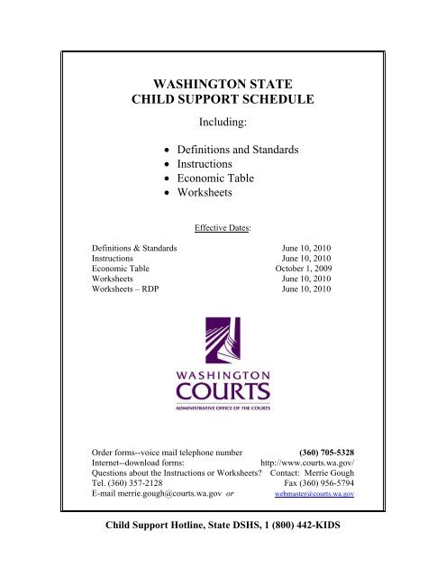 washington state child support schedule - Kitsap County Government