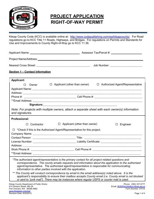 Project Application Form - Kitsap County Government