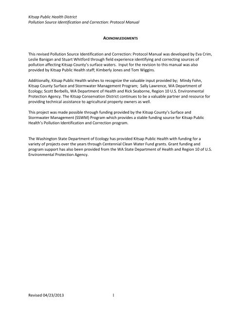 (PIC) Protocol Manual - Kitsap Public Health District