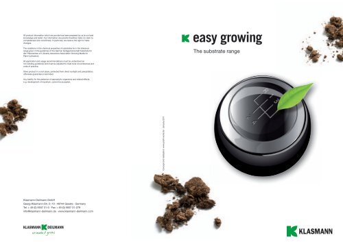 The substrate range - Klasmann Deilmann